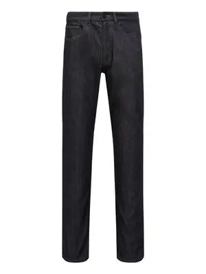 Moncler Straight Leg Logo Patch Pants - Tannin Blue
