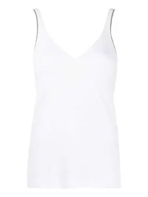 Brunello Cucinelli Slim-fit V-neck Tank Top - White