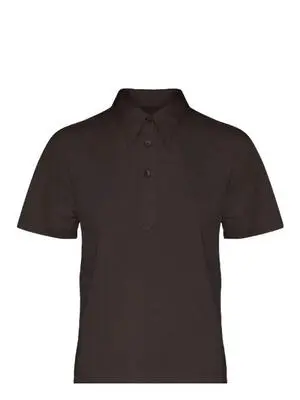 MAISON MARGIELA Maison Margiela Short Sleeved Buttoned Polo Shirt Brown