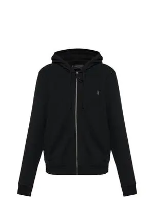 ALLSAINTS Raven Zip-up Hoodie With Chest Pattern - Black