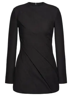 VALENTINO Valentino Crepe Couture Draped Mini Dress