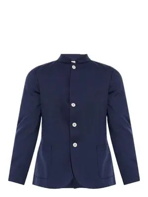 Eleventy Stand Collar Buttoned Jacket - Blue