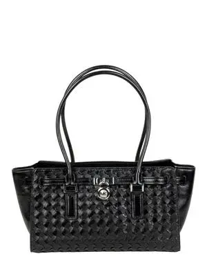 Michael Kors Hamilton Moderne Leather Shoulder Bag - Black