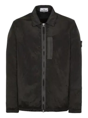 Stone Island Stone Island Logo Lapel Casual Jacket Black