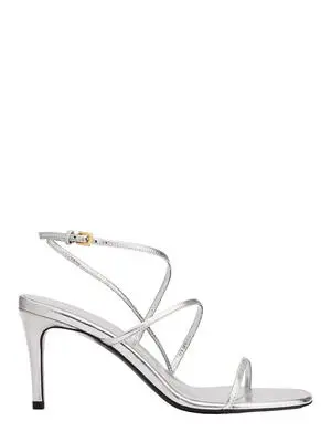 KHAITE Khaite 75mm Metallic-Effect Stiletto Sandals