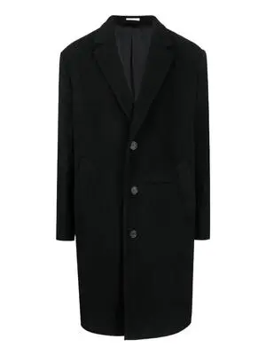 Alexander McQueen Single Breasted Long Sleeved Coat - Black