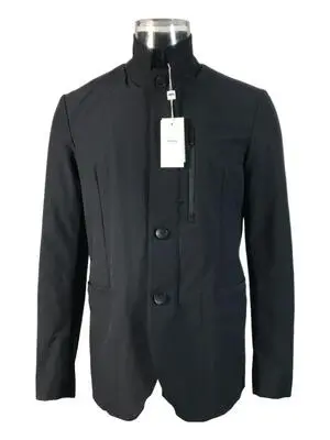 Emporio Armani Logo Detail Stand Collar Jacket - Black