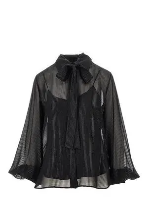 Max Mara Sheer Lurex Shirt - Black