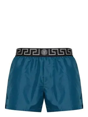 Versace Greca Detail Swim Shorts - Blue