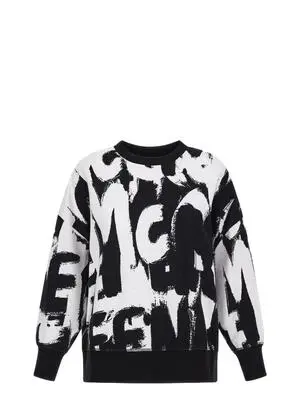 Alexander McQueen Graffiti Print Sweatshirt - Black