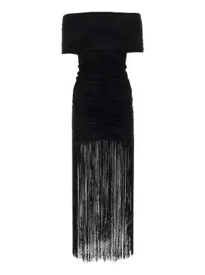 Khaite Jacinta Off-shoulder Ruched Dress - Black