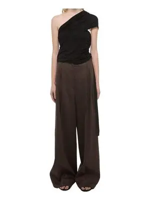 Helmut Lang One Shoulder Draped Top - Black
