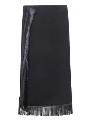 JIL SANDER Midi Skirt With Fringe Detail - Black