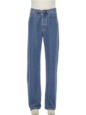 Valentino Garavani Logo Patch Straight Leg Jeans - Blue