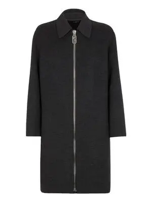 Fendi Straight Cut Single Breasted Coat - Gray