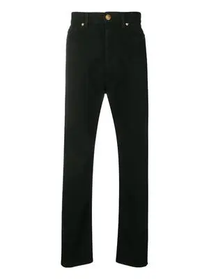 Versace Logo Patch Slim-fit Jeans - Black