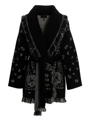 Alanui Cashmere Jacquard Cardigan - Black