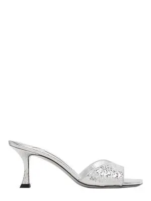 JIMMY CHOO Skye 70 Square Toe High-heeled Sandals - Silver