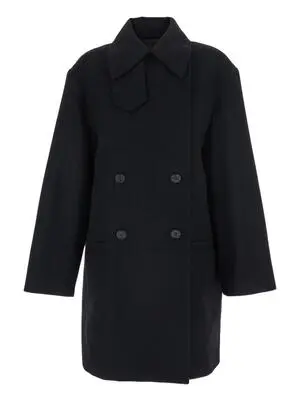 TOTEME Double-breasted Coat - Black