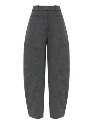 GANNI Casual Trousers With Belt Loops And Multiple Pockets - Black