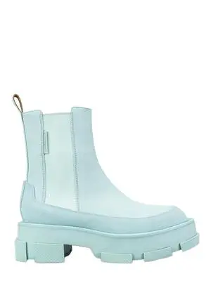 Both Logo Boots With Thick Soles And Round Toe - Blue