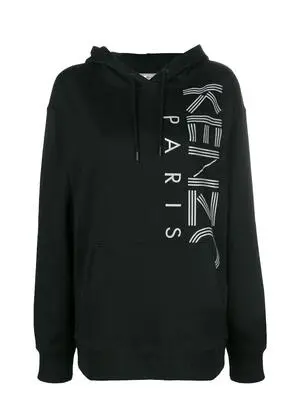 Kenzo Letter Logo Hooded Sweater - Black