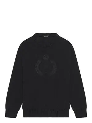 Balenciaga Bb Laurel Embroidered Crewneck Jumper - Black