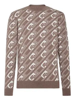 Fendi Multicolour Wool Jumper With Chain Pattern - Multicolor