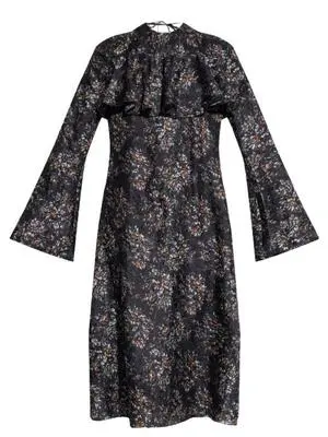 GANNI Ganni Floral Print Bell Sleeve Dress