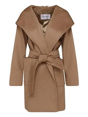 Max Mara Max Mara Belted Long-Sleeved Coat Camel
