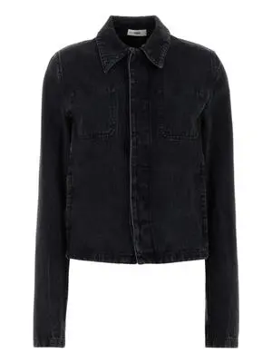 RIER Denim Jacket With Pointed Collar - Black