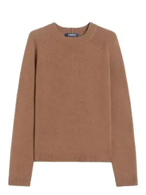 Max Mara Damasco Crewneck Knitted Jumper - Camel