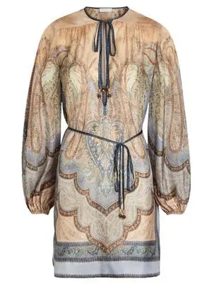Zimmermann Wanderlust Beaded Detailed Mini Dress - Nude