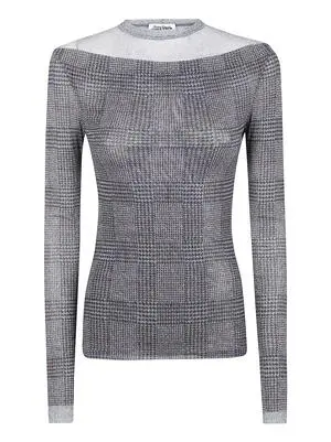 JEAN PAUL GAULTIER Jean Paul Gaultier Long Sleeve Plaid Mesh T-Shirt