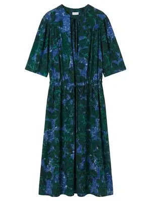DRIES VAN NOTEN Dries Van Noten Graphic Print Short Sleeve Midi Dress