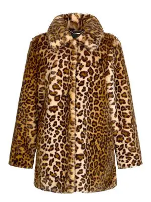 LIU JO Liu Jo Leopard Print Faux Fur Coat