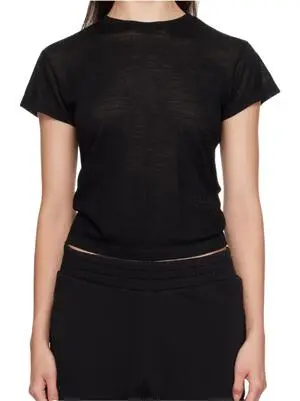 MAISON MARGIELA Rib-knit Crewneck T-shirt - Black