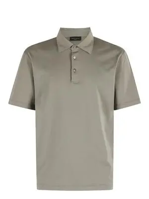 ROBERTO COLLINA Button-down Short Sleeve Polo Shirt - Gray