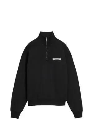 Jacquemus Logo Patch High-neck Sweatshirt - Black