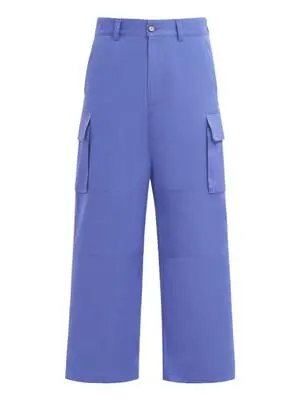 Marni Gabardine Cargo Trousers - Blue Lavender