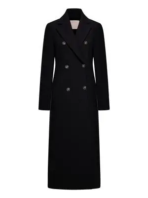 Sportmax Double-breasted Long Coat - Black