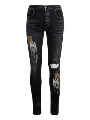 Amiri Paint Splatter Skinny Jeans - Black