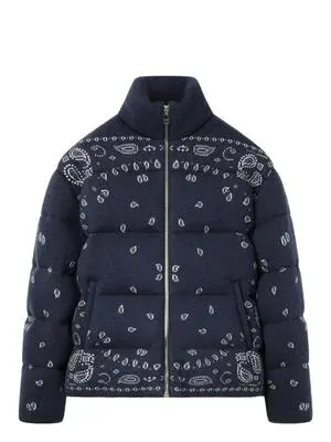 Alanui Bandana Jacquard Puffer Jacket - Black