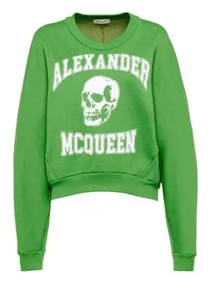 Alexander McQueen Varsity Skull Crewneck Sweatshirt - Green