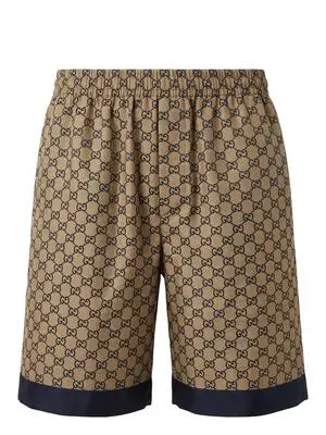Gucci All-over Gg Monogram Shorts - Blue/beige