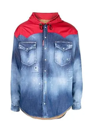 Dsquared2 Hooded Military Denim Overshirt - Blue