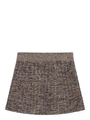 Stella McCartney Ribbed Chunky Knit Mini Skirt - Brown