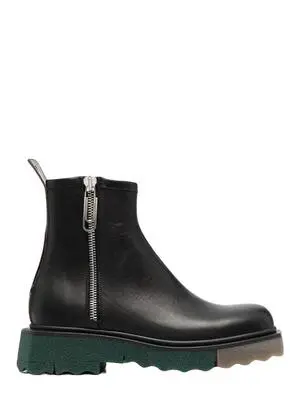 Off-White Zipped Ankle Boots - Black