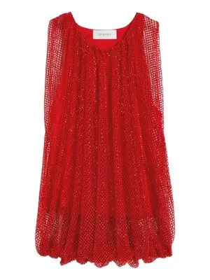 Sportmax Embellished Mesh Tank Top - Red