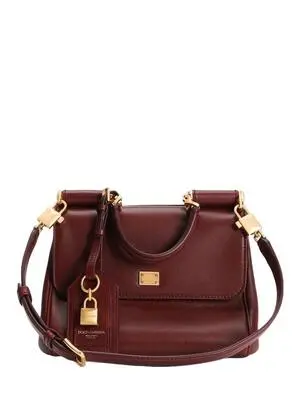DOLCE & GABBANA Dolce & Gabbana Medium Sicily Padlock-Embellished Leather Handbag